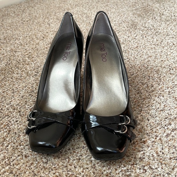 me too | Shoes | Black Patent Leather Me Too Formal Heels Size 75 M ...